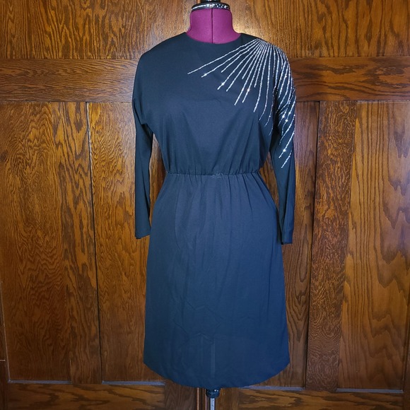 Sears | Dresses | Vintage Sears The Fashion Place Dress Womans Black ...